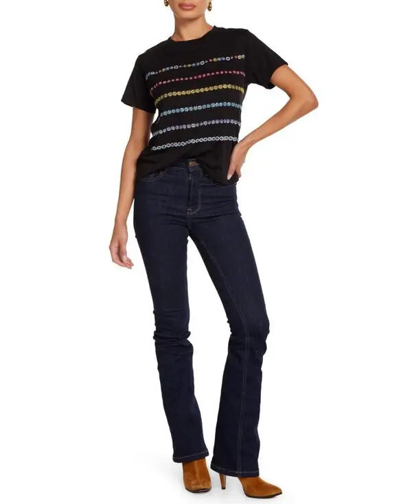 Lauren Moshi Ursula Crystal Evil Eye Stripe Top