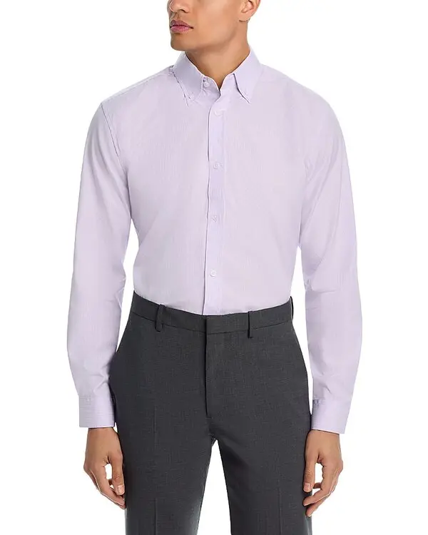Bloomingdale'S Microcheck Button Down Shirt Exclusive - Lilac