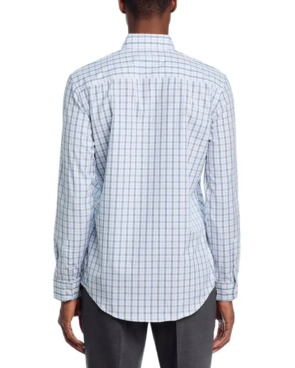 Bloomingdale'S Windowpane Button Down Shirt Exclusive - Blue
