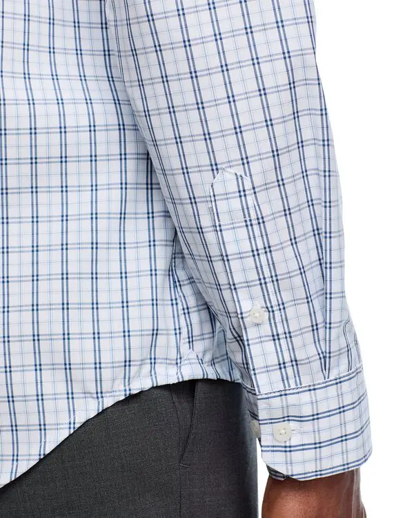 Bloomingdale'S Windowpane Button Down Shirt Exclusive - Blue