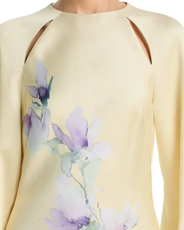 Rickie Freeman For Teri Jon Satin Slit Sleeve Dress