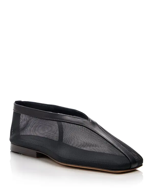 MANSUR GAVRIEL Contorno Square V Flats - Black