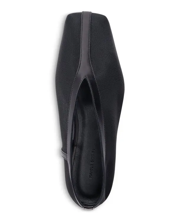 MANSUR GAVRIEL Contorno Square V Flats - Black