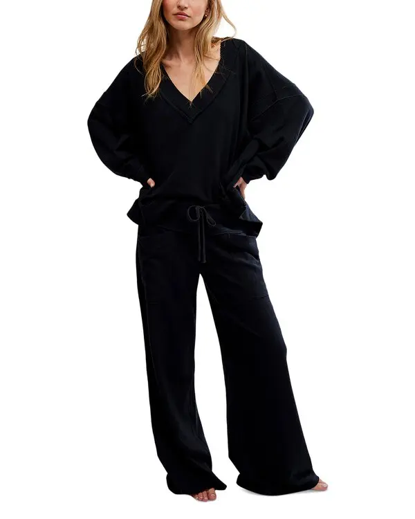Free People Staycation Lounge Pants - Black