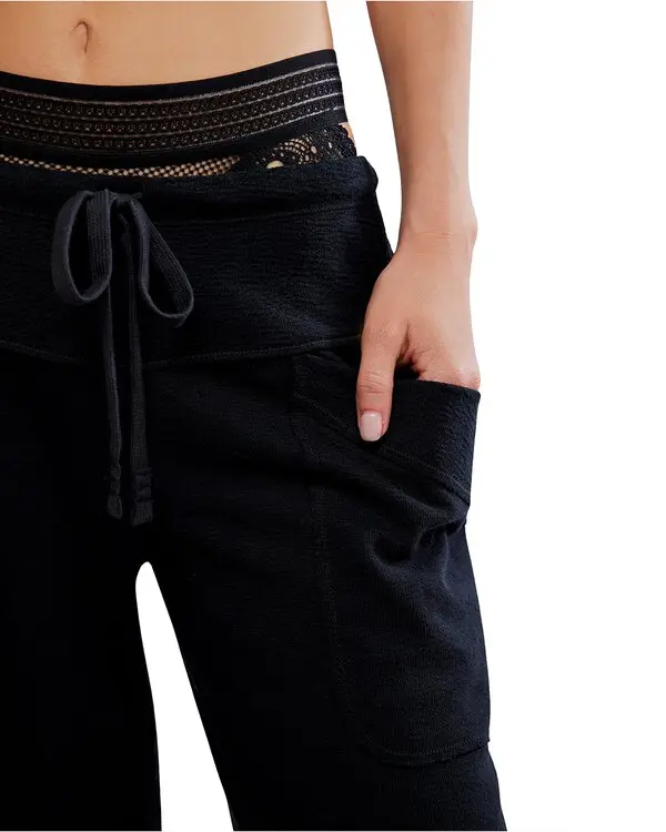 Free People Staycation Lounge Pants - Black