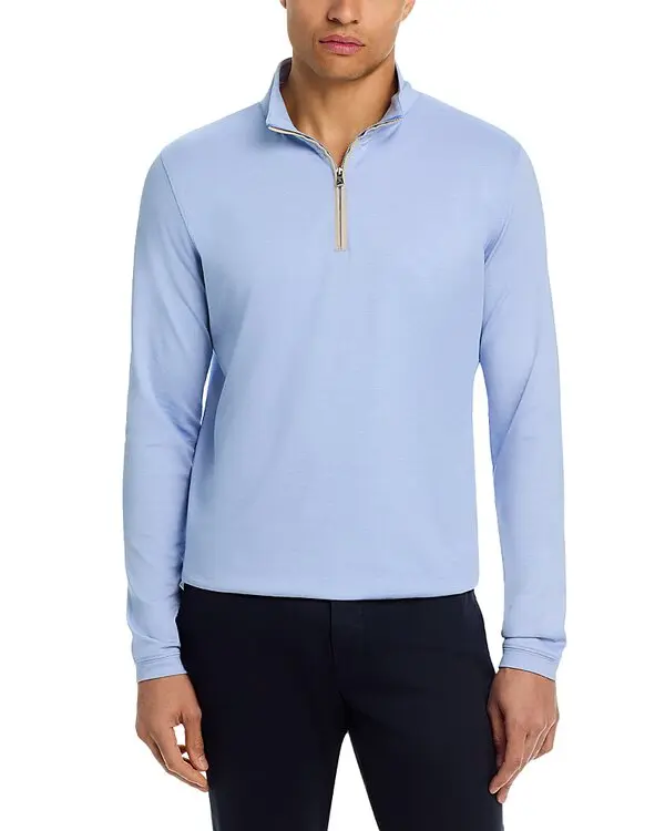 Peter Millar Albatross Pique Quarter-zip - Dusk Blue