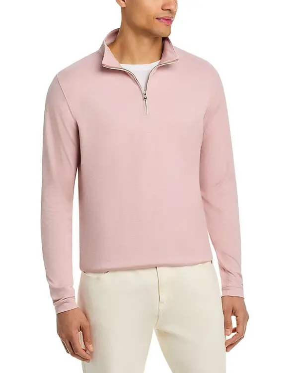 Peter Millar Albatross Pique Quarter-zip - Faded Scarlet