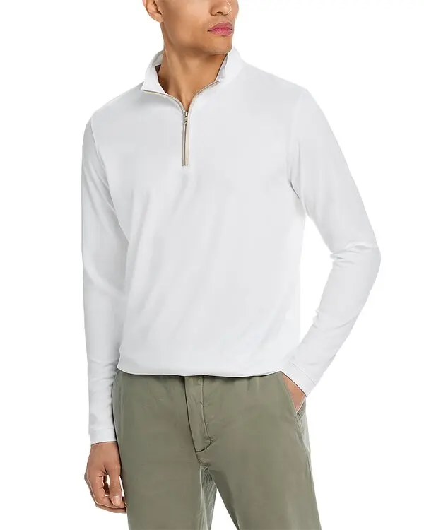 Peter Millar Albatross Pique Quarter-zip - White