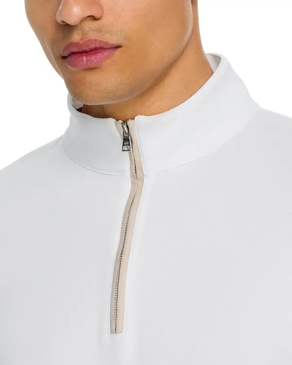 Peter Millar Albatross Pique Quarter-zip - White