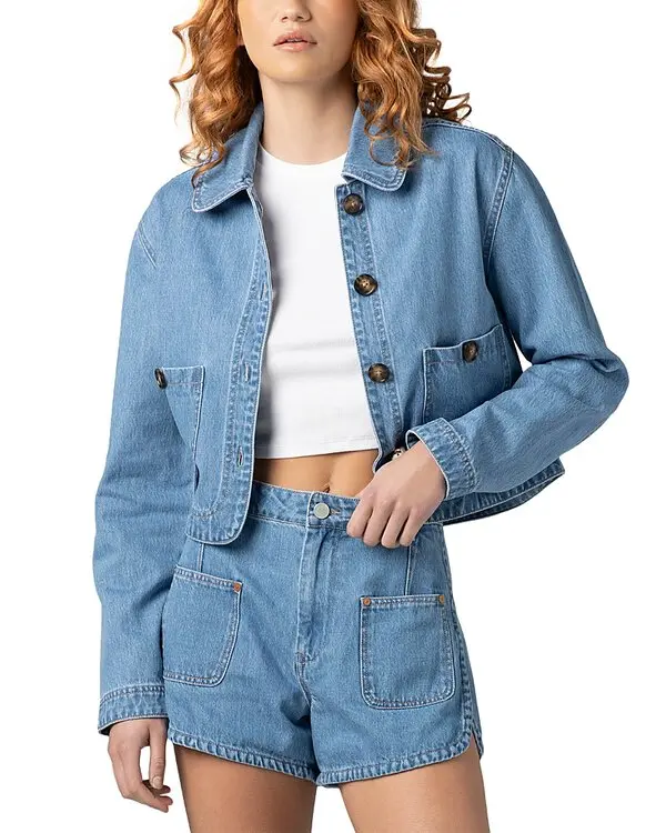 Blanknyc Cropped Denim Trucker Jacket - Finish Line