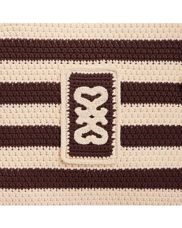 Sandro Striped Crochet Tote