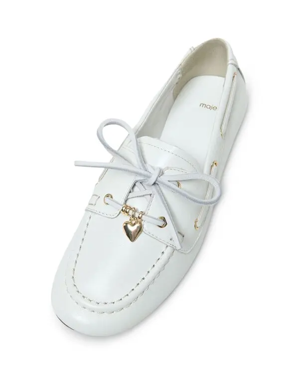 Maje Leather Boat Shoe Loafers