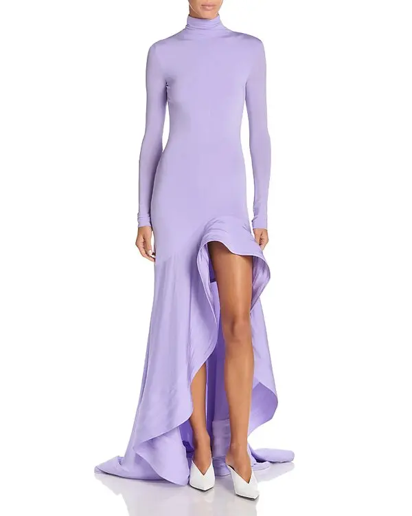 Stella McCartney Jersey Frill Cocktail Dress - Lilac