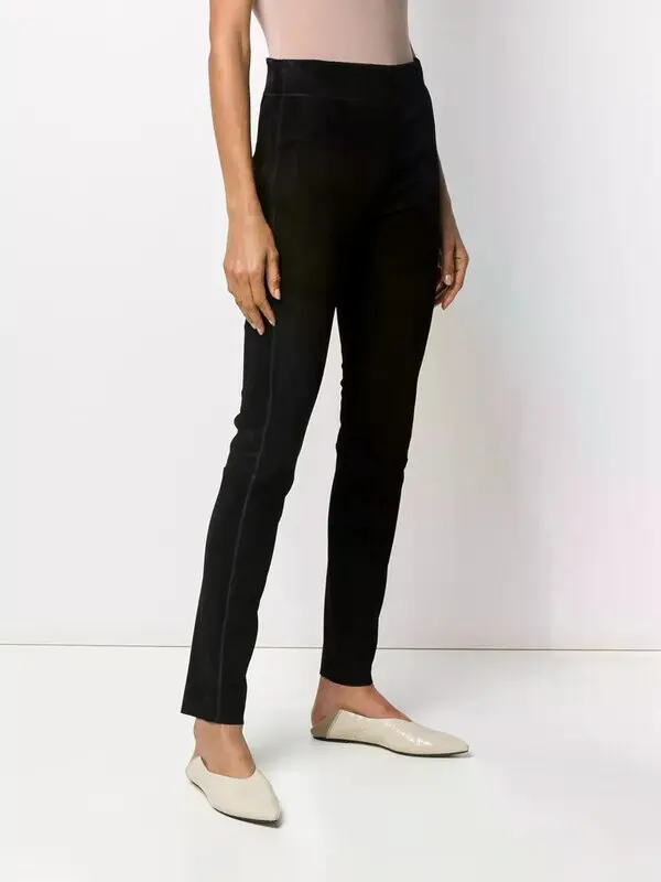 JIL SANDER Skinny Lambskin Leather Trousers
