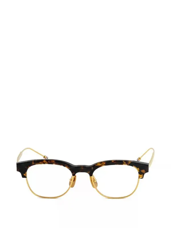 Thom Browne Tortoiseshell Pattern Half-rim Glasses - Brown
