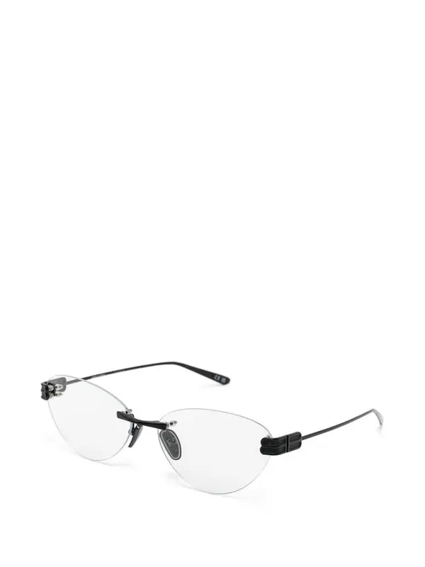 Balenciaga Logo-detail Eyeglasses - Black