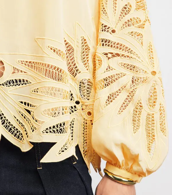 Ulla Johnson Silk Embroidered Adonis Blouse