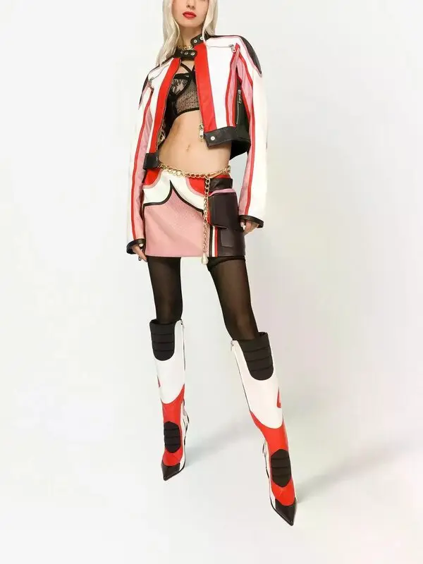 Dolce & Gabbana Colour-block Decorative-stitching Miniskirt