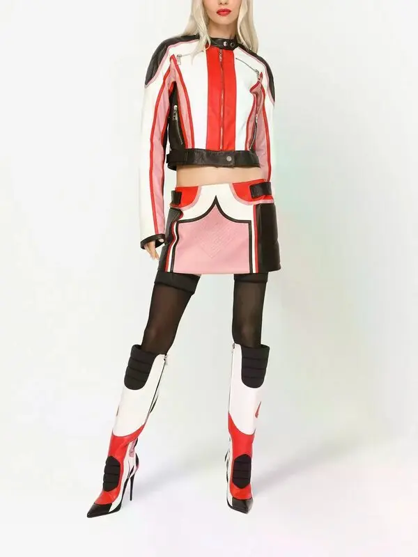 Dolce & Gabbana Colour-block Decorative-stitching Miniskirt