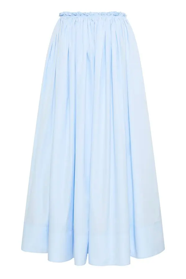 Gabriela Hearst Shiva Maxi Skirt In Sea Island Cotton - Light Blue