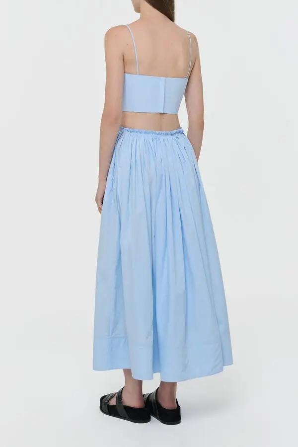 Gabriela Hearst Shiva Maxi Skirt In Sea Island Cotton - Light Blue