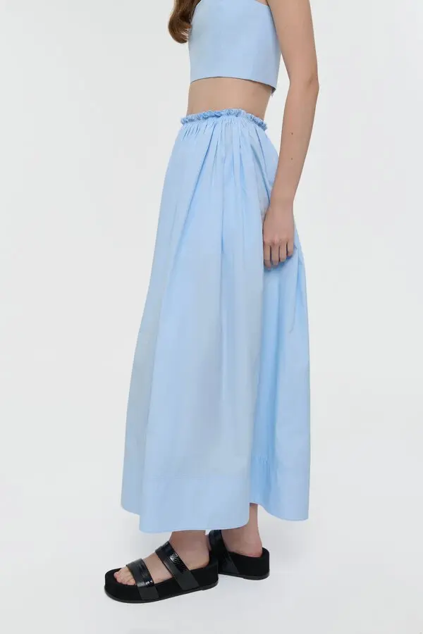 Gabriela Hearst Shiva Maxi Skirt In Sea Island Cotton - Light Blue