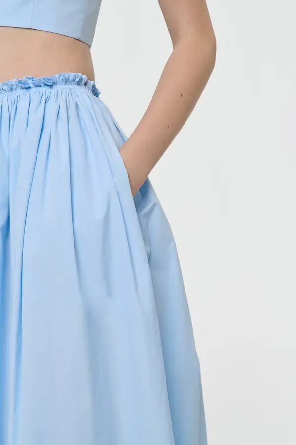 Gabriela Hearst Shiva Maxi Skirt In Sea Island Cotton - Light Blue
