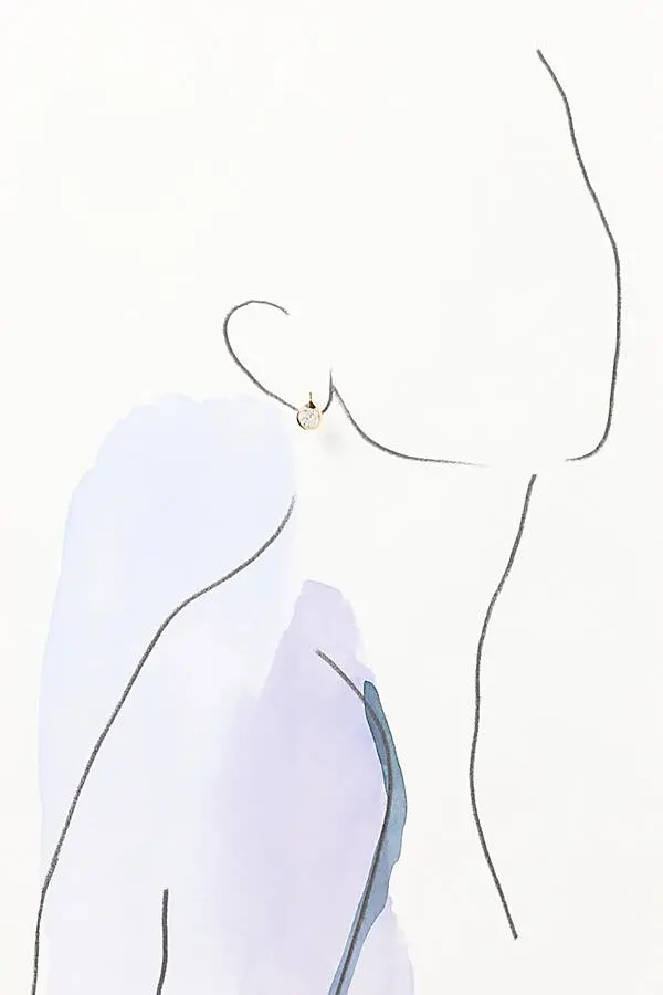 Anthropologie Crystal Fishhook Earrings - Gold