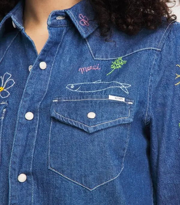MOTHER Denim All My Exes Shirt - Blue