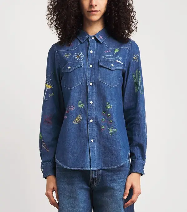 MOTHER Denim All My Exes Shirt - Blue