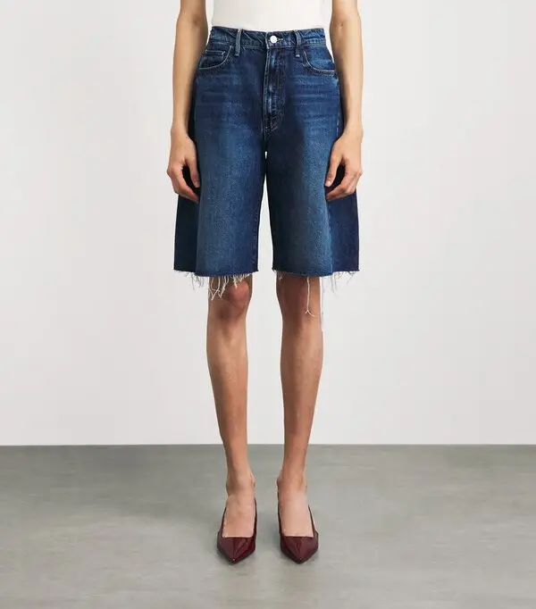 MOTHER The Half-pipe Denim Shorts - Blue