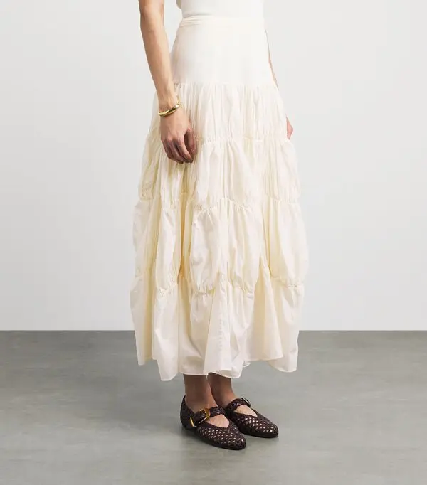 Ulla Johnson Cotton Davina Maxi Skirt - White