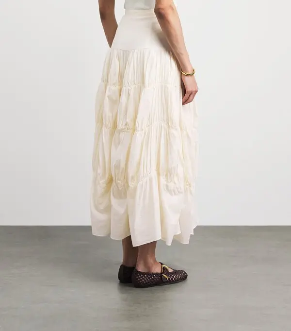 Ulla Johnson Cotton Davina Maxi Skirt - White