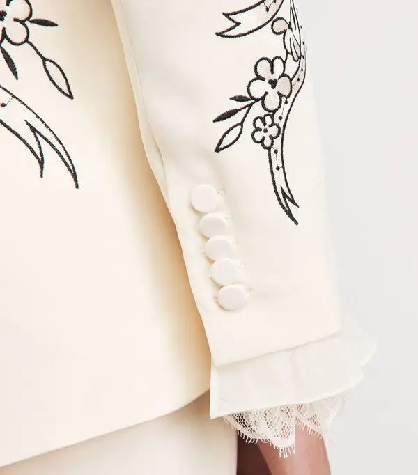 Cinq À Sept Embroidered Cheyenne Blazer - White
