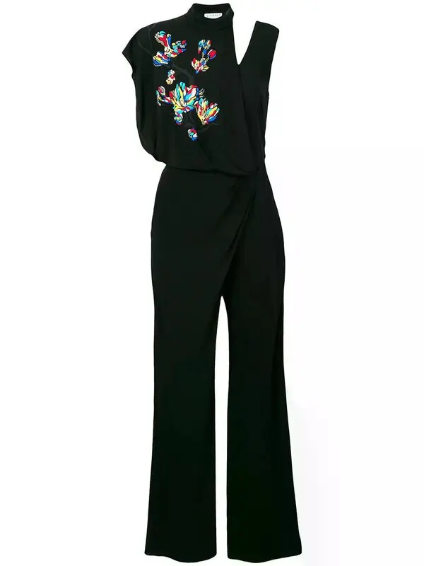 Vionnet Draped Flared Jumpsuit - Black
