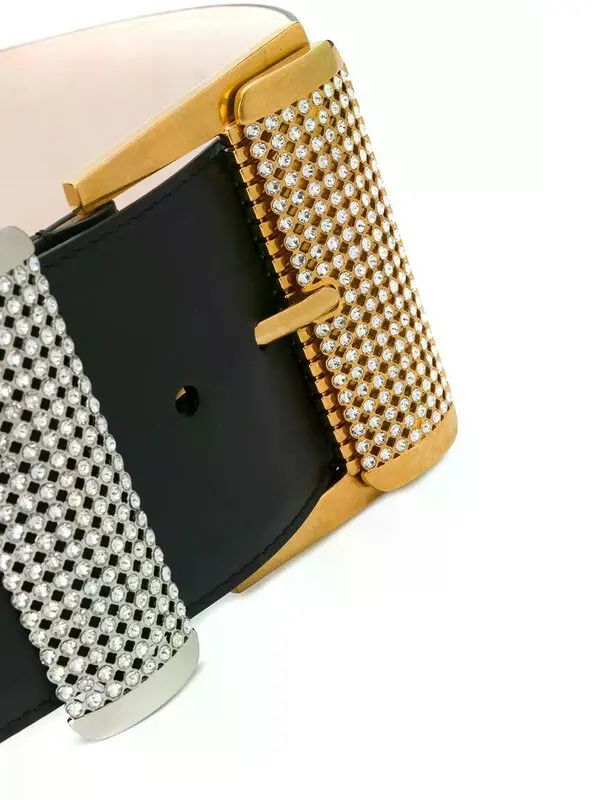 Versace Crystal-embellished Buckle Belt