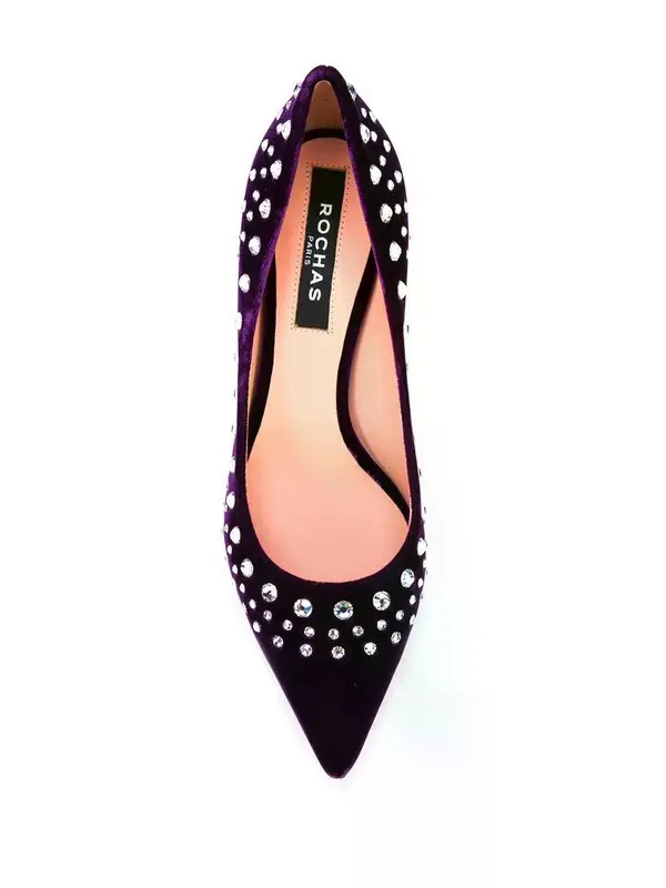 Rochas Embellished Pointed Toe Pumps