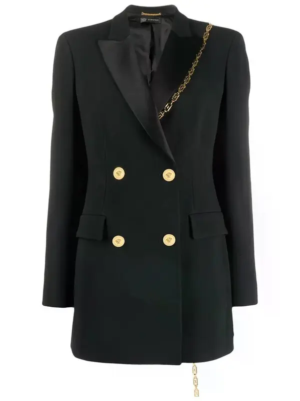 Versace Chain Detail Double-breasted Blazer