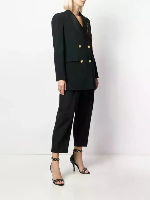 Versace Chain Detail Double-breasted Blazer
