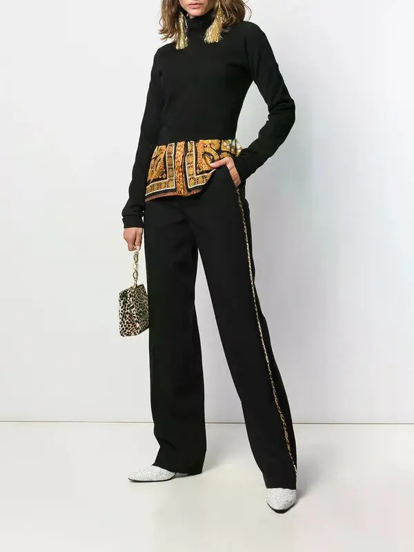 Versace Tailored Trousers With Greca-chain Detailing