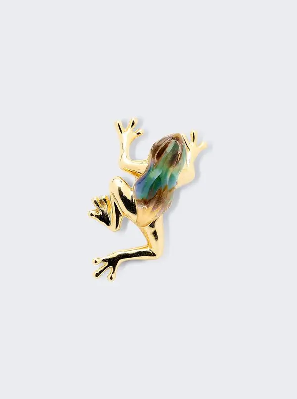 BIBI VAN DER VELDEN Mini Frog Abalone Quartz Stud Earring - Yg