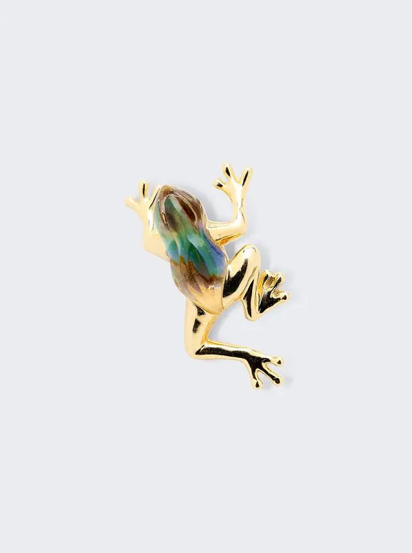 BIBI VAN DER VELDEN Mini Frog Abalone Quartz Right Stud Earring - Yg