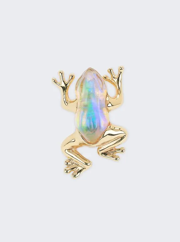 BIBI VAN DER VELDEN Mini Frog Opal Quartz Stud Earring - Yg