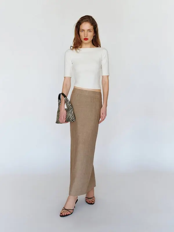 REFORMATION Lydia Linen Skirt - Natural