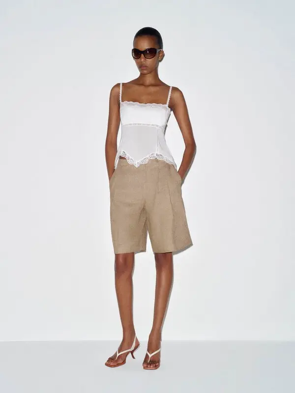 REFORMATION Apricot Lace Top - Ivory