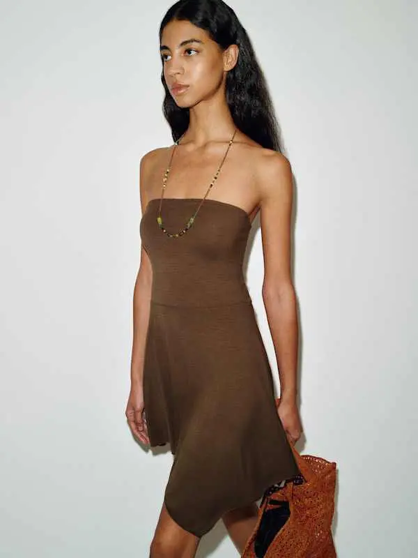REFORMATION Georgia Knit Dress - Brown