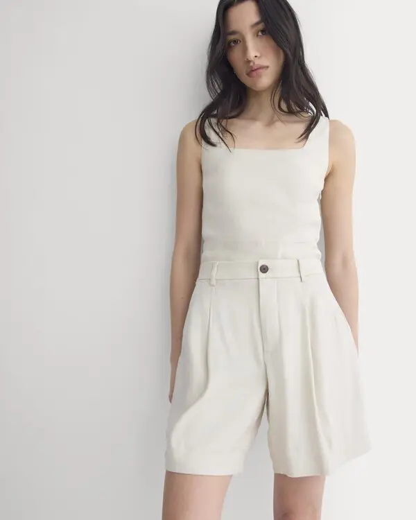 Everlane Tailored A-line Linen Shorts - Birch