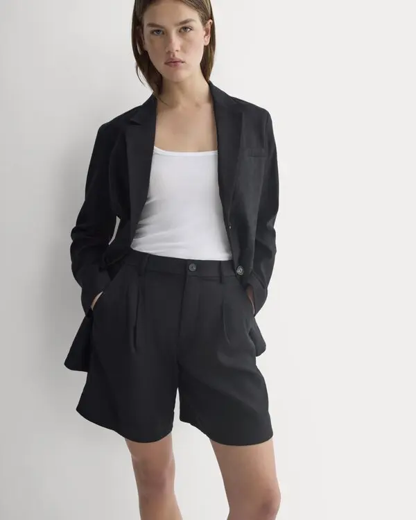 Everlane Tailored A-line Linen Shorts - Black