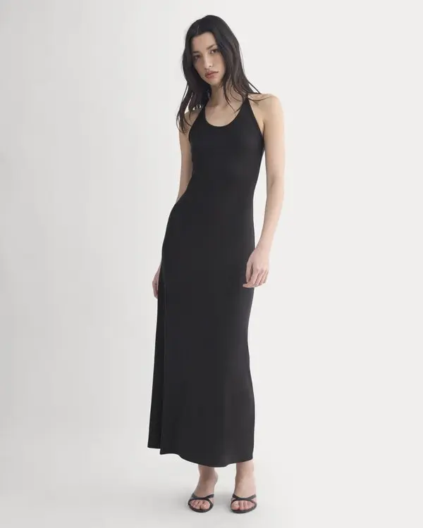 Everlane Racerback Maxi Knit Dress - Black