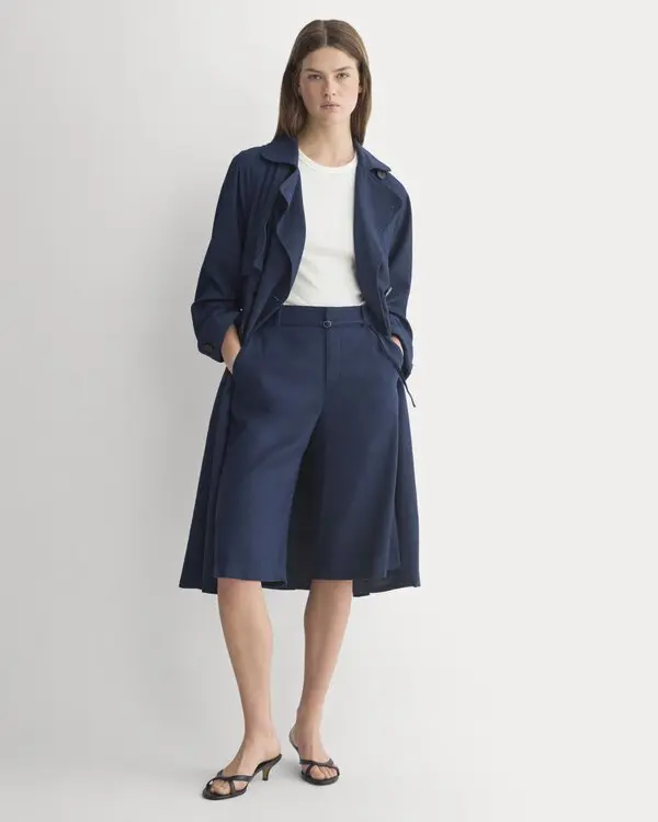Everlane Long Tailored Stretch Linen Short - Navy